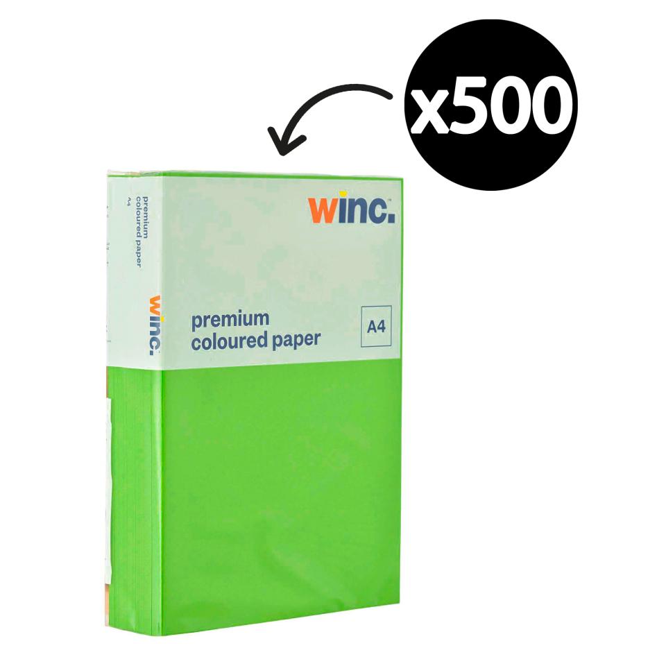Winc Premium Coloured Copy Paper A4 80gsm Lime Green Ream 500 | Winc