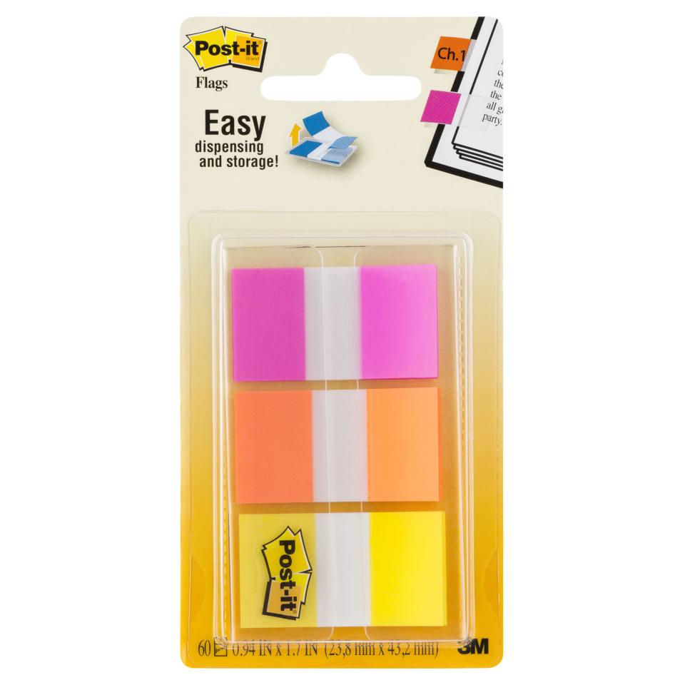 Post-It Flags Translucent Flags 25 x 45mm Assorted Pack 3 | Winc