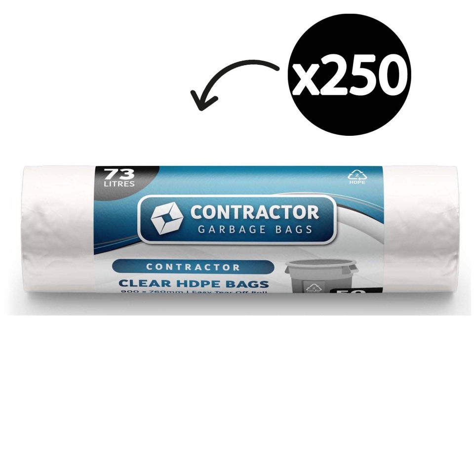 Austar Contractor Bin Liners Clear Hdpe 73lt Roll 25 Carton 250 | Winc