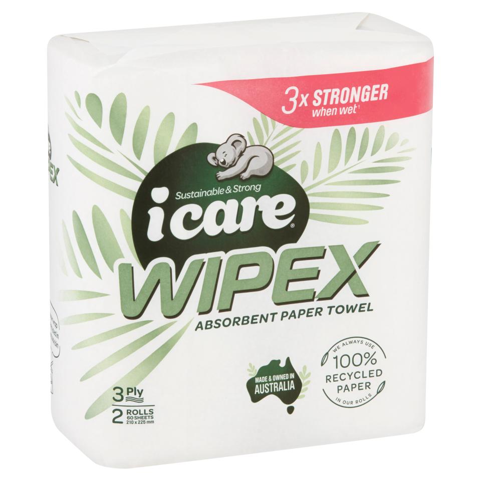 Icare 3 Ply Paper Towel Recycled 60 Sheets Pack 2 | Winc