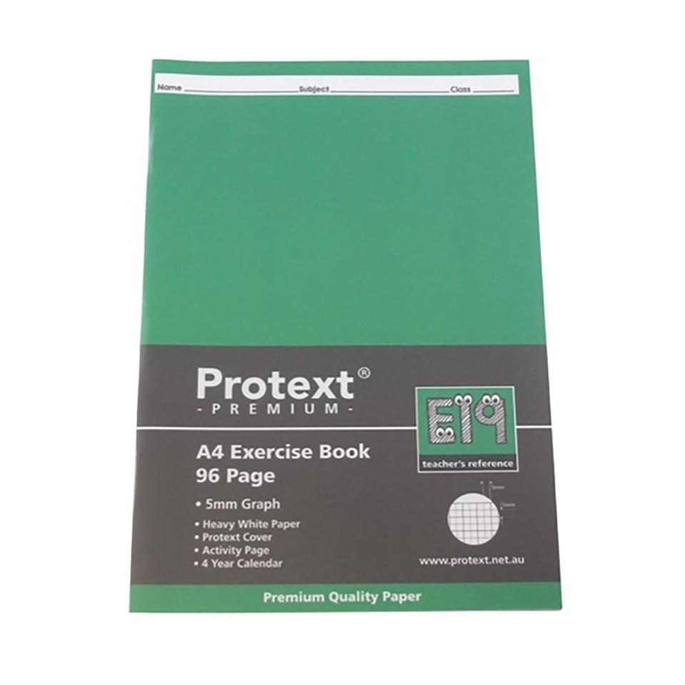 Protext A4 Exercise Book 5mm Graph 96 Page | Winc