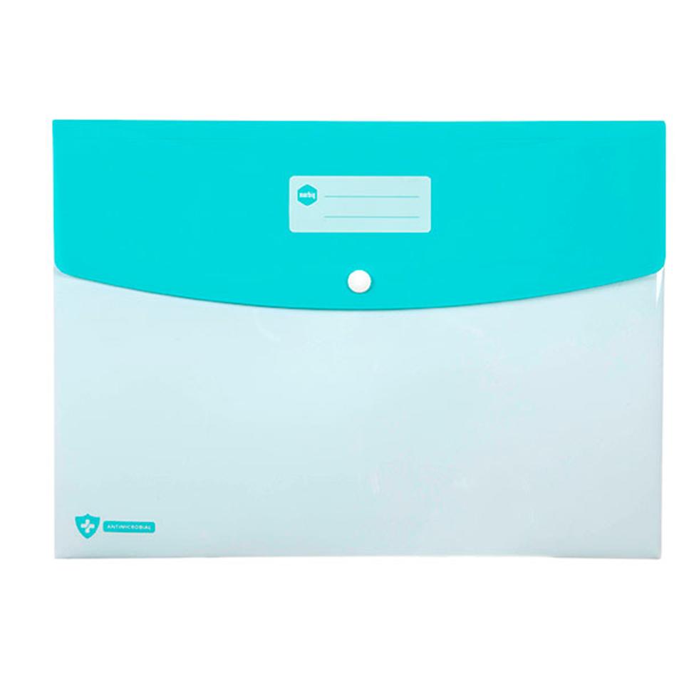 Marbig Professional Antimicrobial Doculope Wallet A4 White/Aqua Blue ...