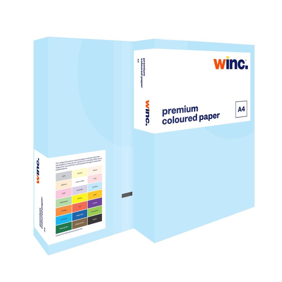 Winc Premium Coloured Copy Paper A4 80gsm Ice Blue Ream 500 | Winc