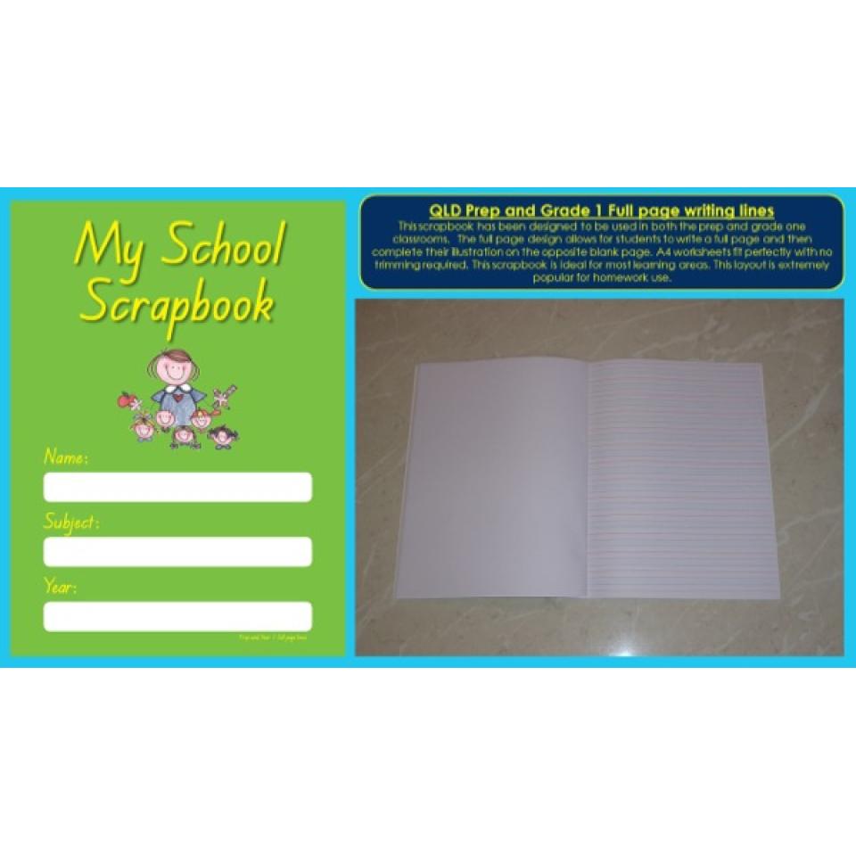 My School Scrapbook Prep & Year 1 Full Page Lines Green | Winc