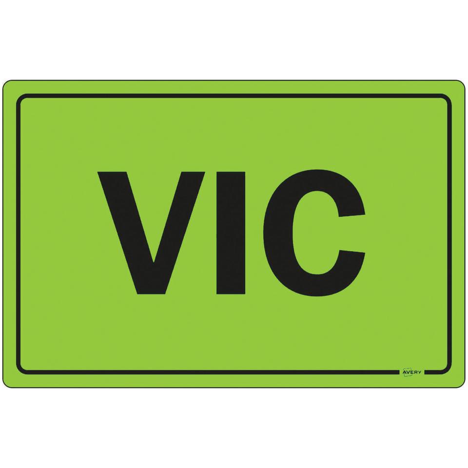 Avery VIC Shipping Label 100 X 150.4mm Fluoro Green 500 Labels | Winc