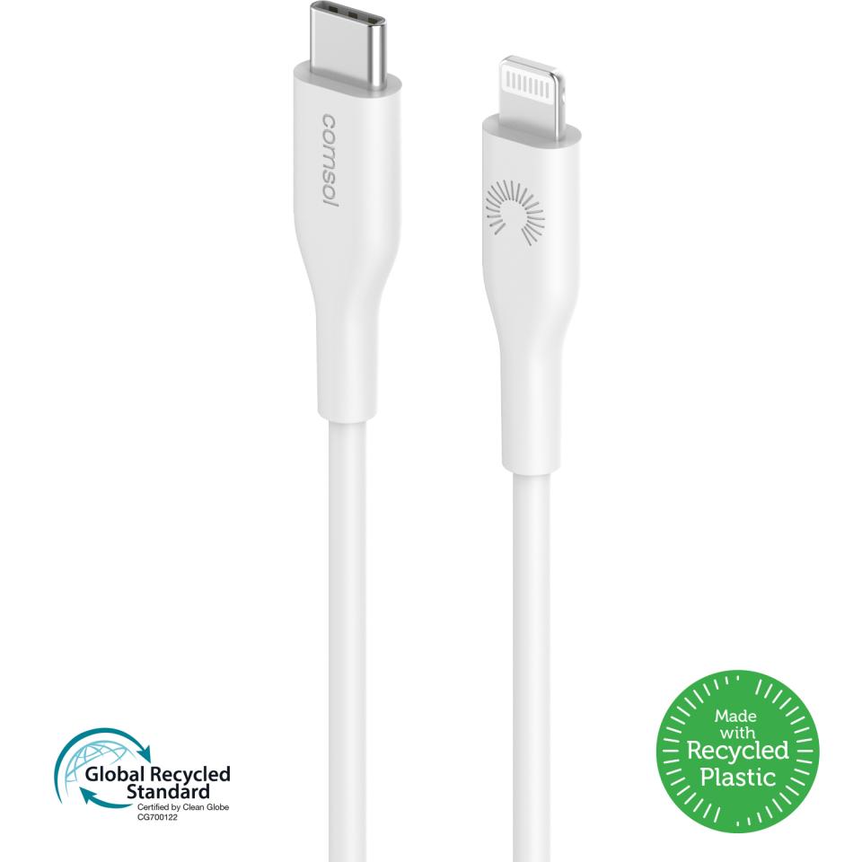 Comsol 1.2m Grs Mfi Cable USB-C To Lightning White | Winc