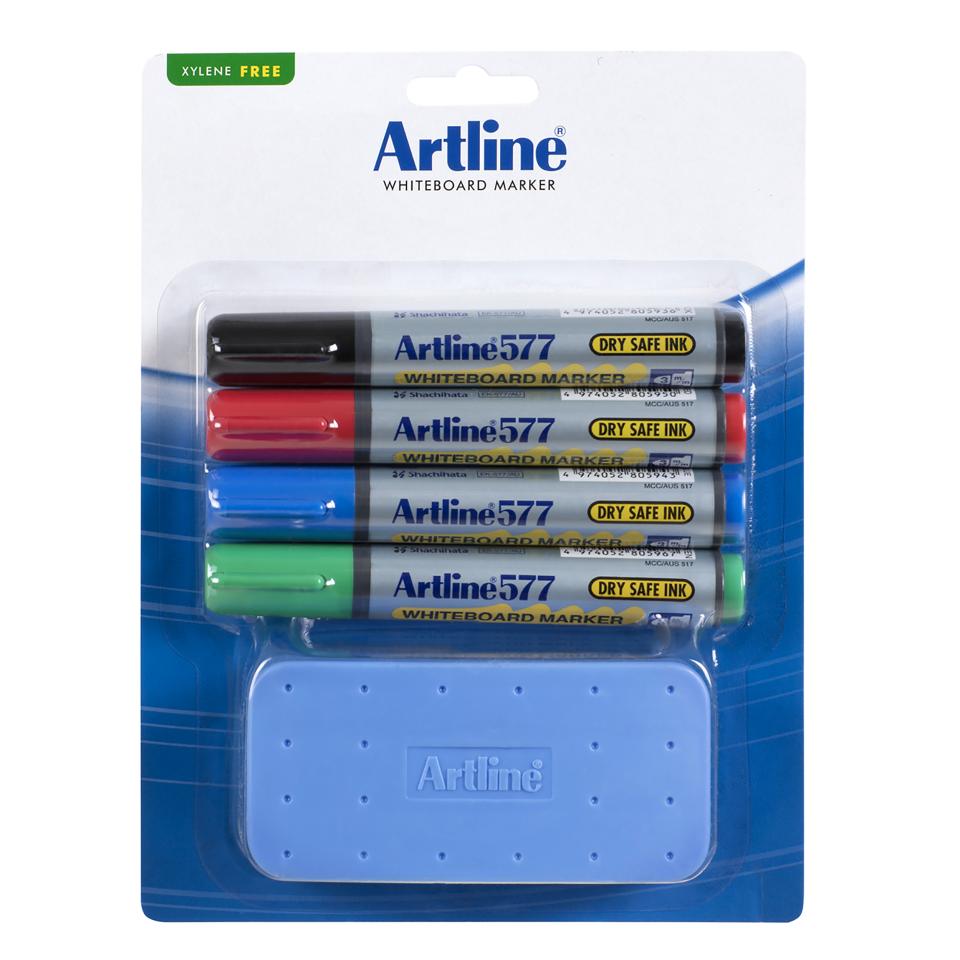 Artline Whiteboard Starter Kit With Eraser And 4 Standard Colour ...