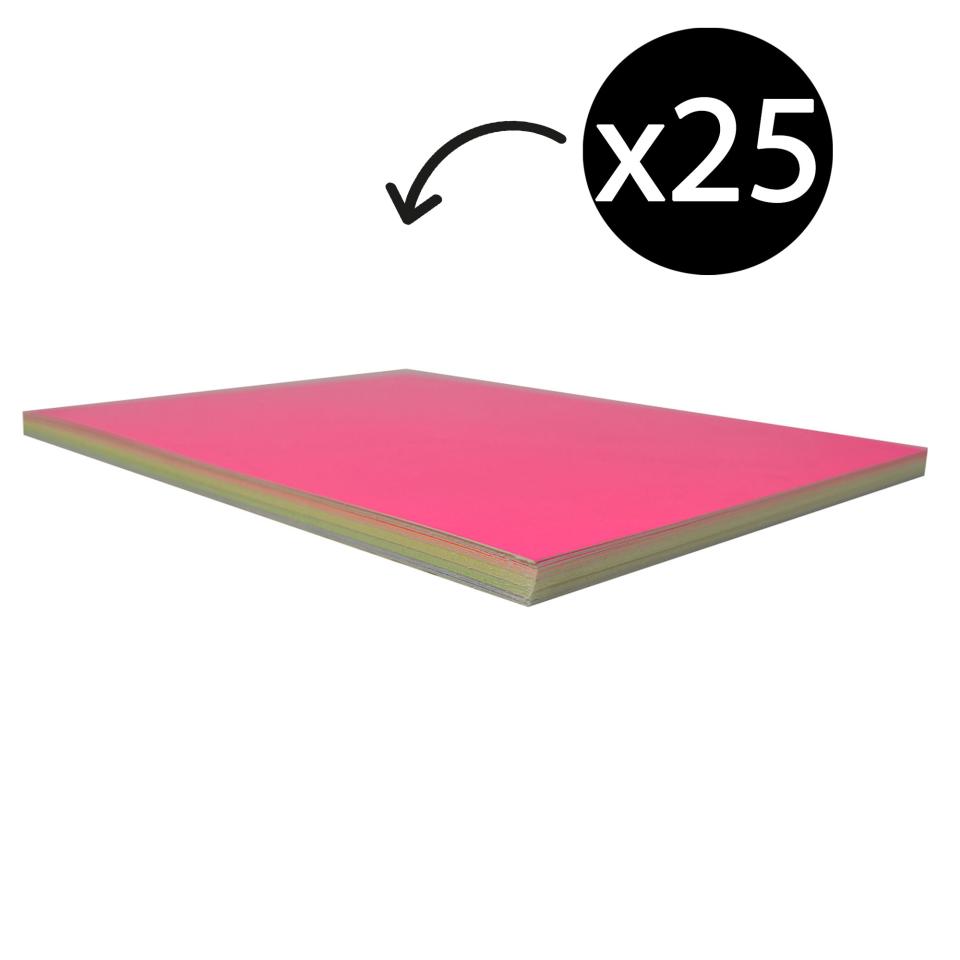 Rainbow Fluoro Board A4 300gsm Assorted Colours Pack 25 | Winc