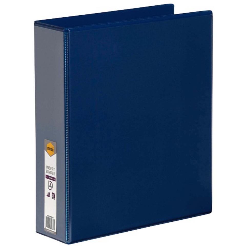 Marbig Enviro A4 Clearview Insert Binder 2 D Ring 50mm Blue | Winc
