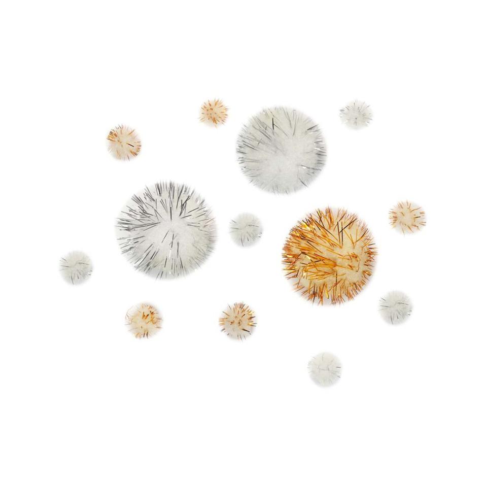 Arbee Pom Pom Glitter Metallic 3 Sizes 100 Pieces | Winc