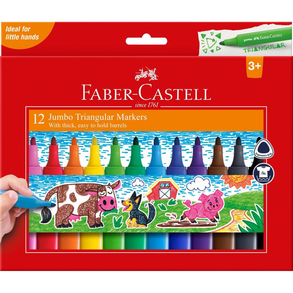 Faber-Castell Jumbo Triangular Markers Assorted Pack 12 | Winc