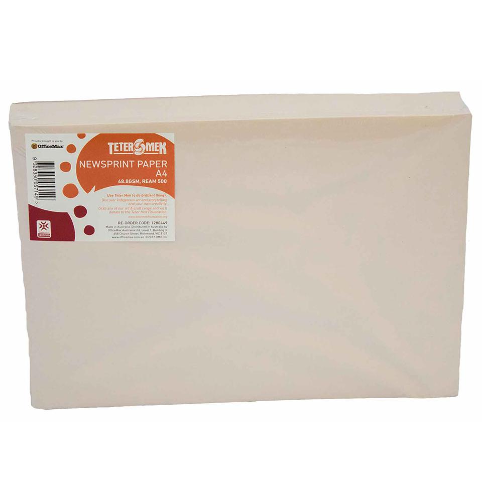 Teter Mek Newsprint Paper A4 48.8gsm Ream 500 | Winc