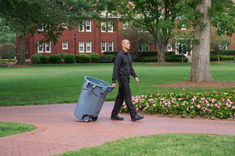 Rubbermaid Commercial Vented Brute 166L Wheeled Bin Grey | Winc