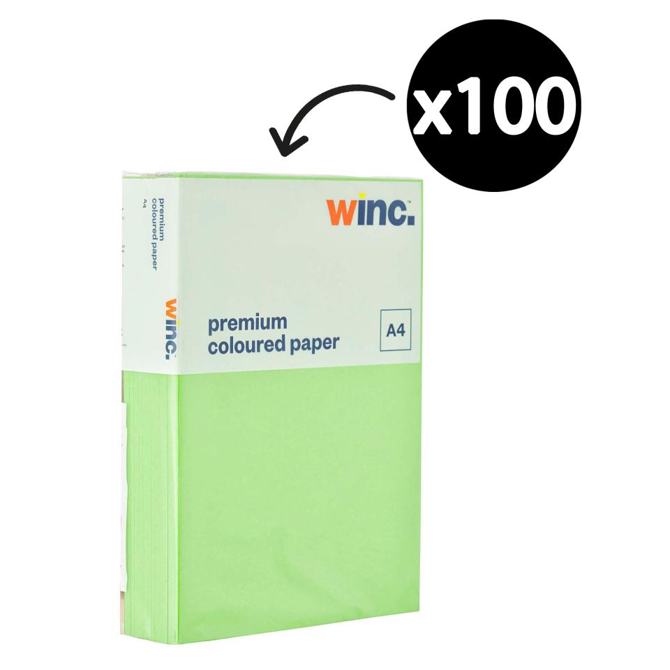 Winc Premium Coloured Cover Paper A4 200gsm Emerald Pack 100 | Winc