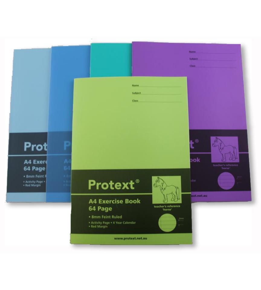 Protext Exercise Book A4 Polypropylene Stapled 8mm Ruled 70GSM 64 Pages ...