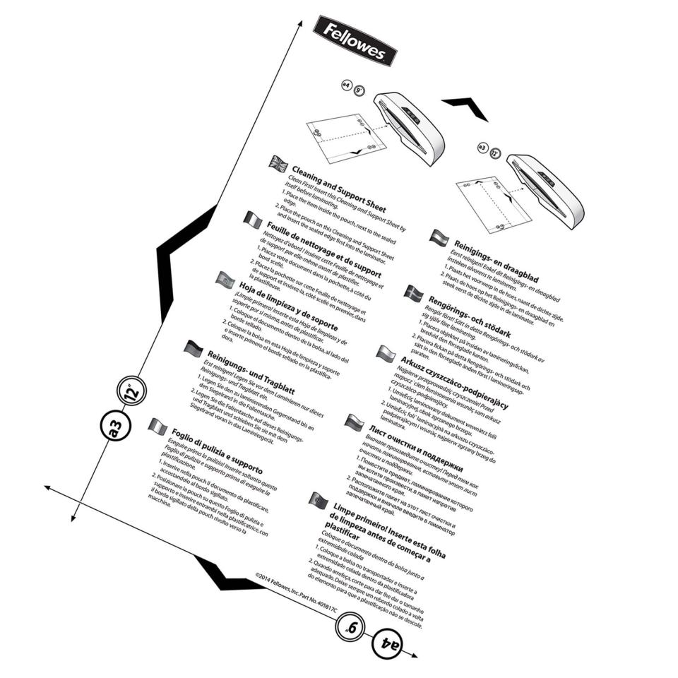 Fellowes A4 Laminator Cleaning Sheets Pack 10 | Winc