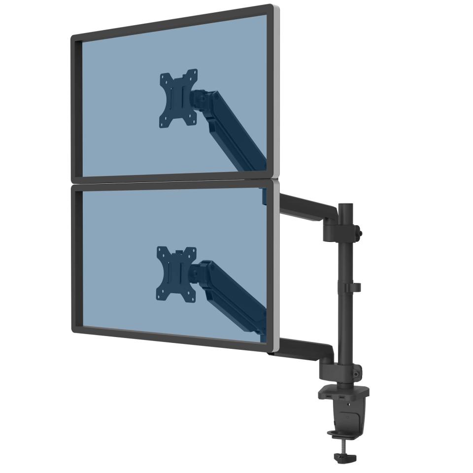 Fellowes Monitor Arm Platinum Series Dual Stacking - Black Colour | Winc
