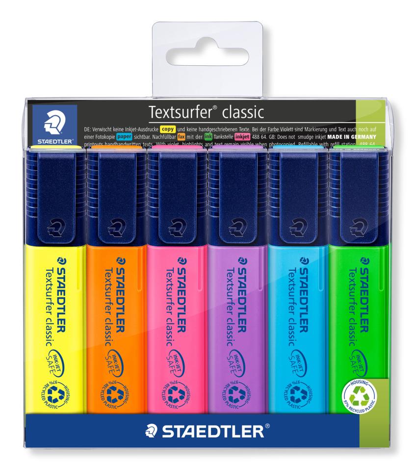 Staedtler Textsurfer Classic Highlighters Wallet Of 6 Assorted | Winc