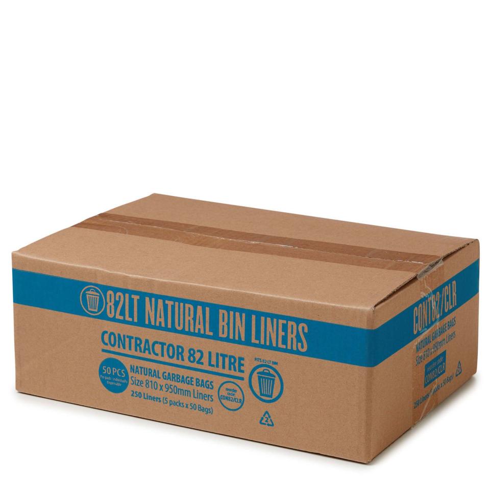 Austar Bin Liners Contractor Heavy Duty 82 Litre Natural Opaque Packet ...