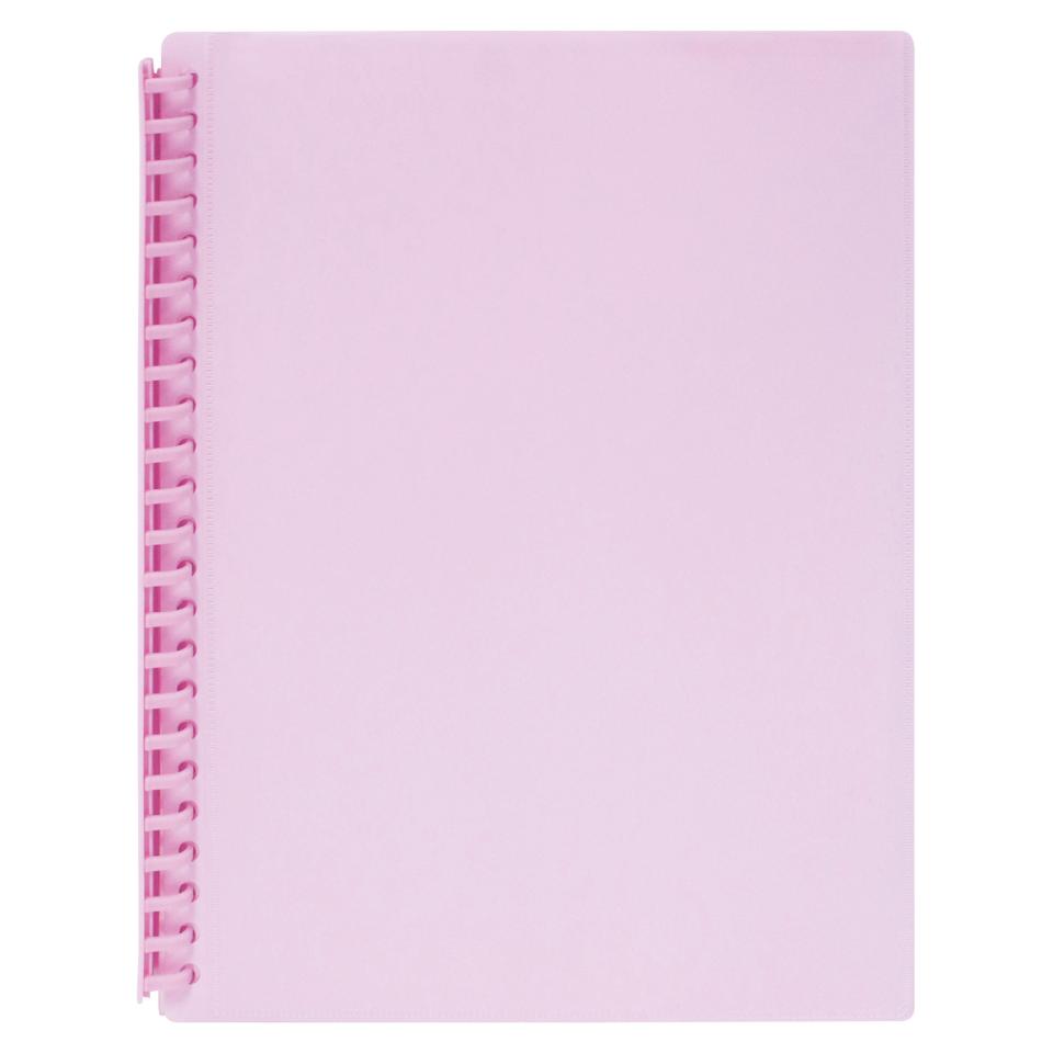 Marbig Display Book A4 Refillable 20 Pocket Insert Cover/Pastel Pink | Winc
