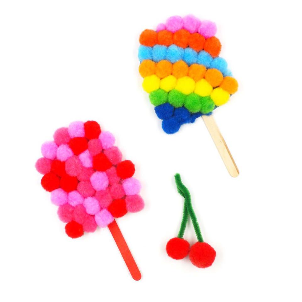 Arbee Pom Poms Red Pink 250 Pieces | Winc