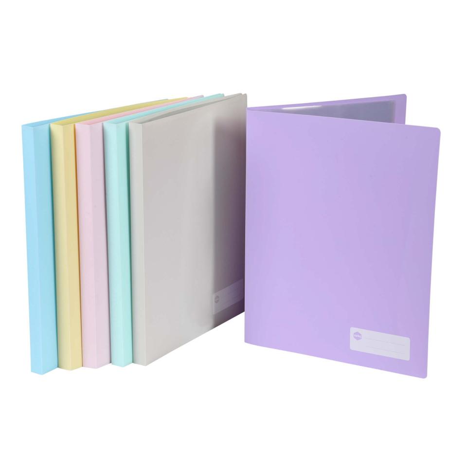 Marbig Display Book A4 Non-refillable 20 Pocket Pastel Assorted Pack 6 ...