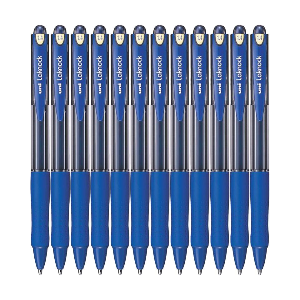 Uni-ball Laknock Retractable Ballpoint Pen Broad 1.4mm Blue Box 12 | Winc