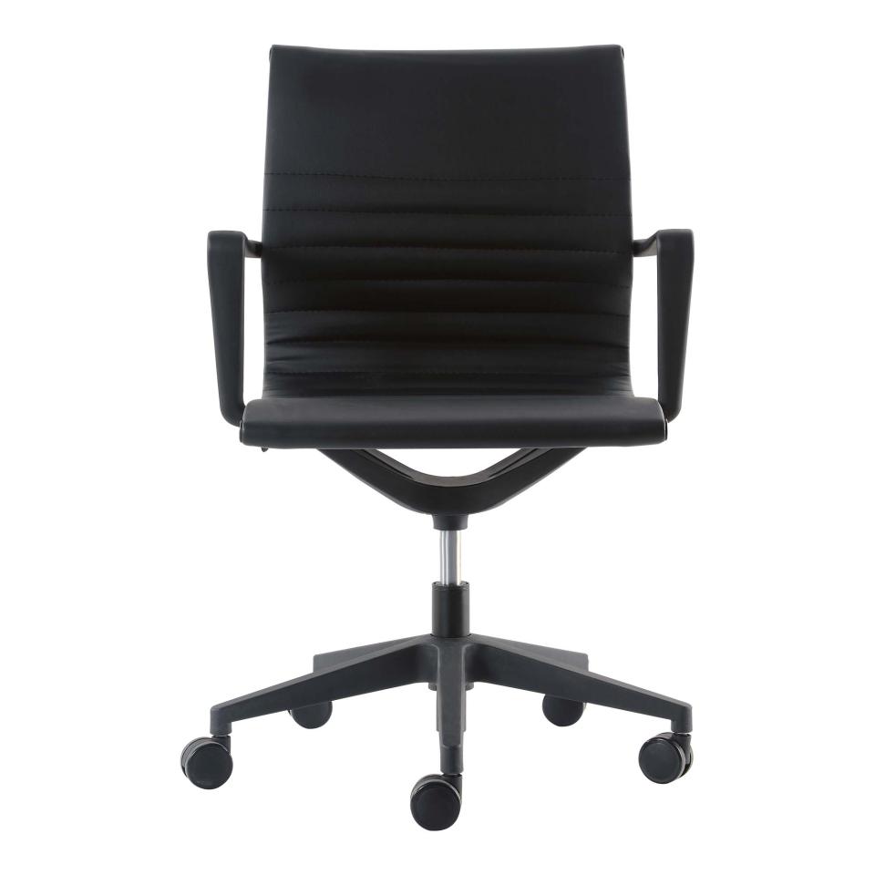 Buro Diablo Chair with Black Frame and Arms PU Black | Winc