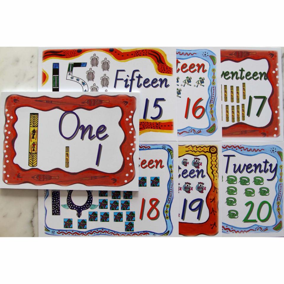 Kurrajong Aboriginal Products Aboriginal Counting Cards 1 - 20 A5 Size ...