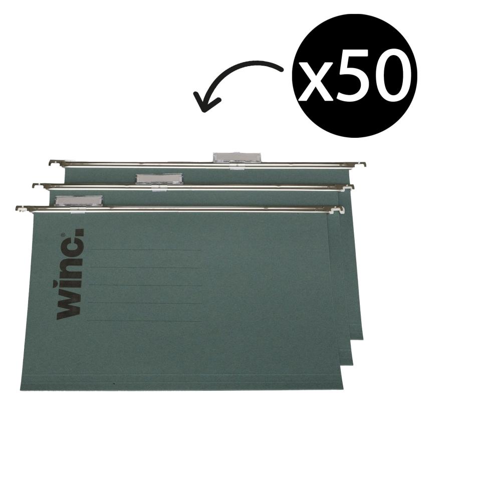 Winc Suspension File Manilla 100% Recycled Foolscap Green Complete with ...