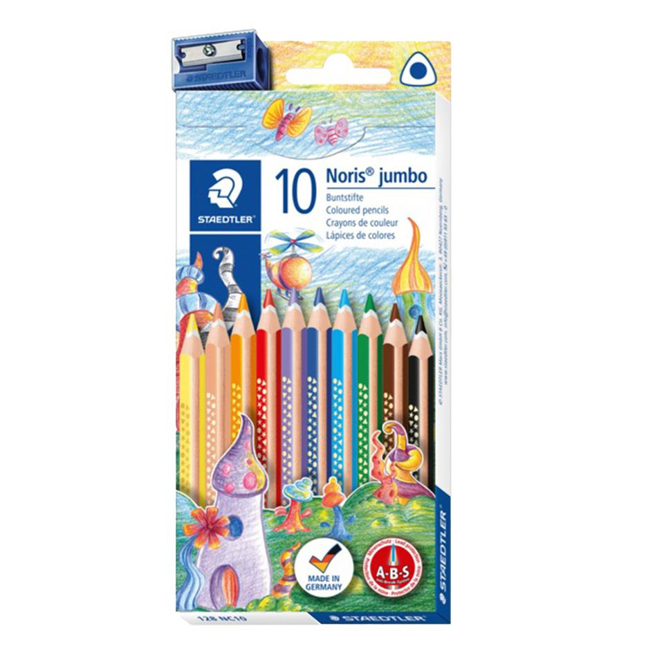 Staedtler Triangular Jumbo Coloured Pencils Set 10 | Winc