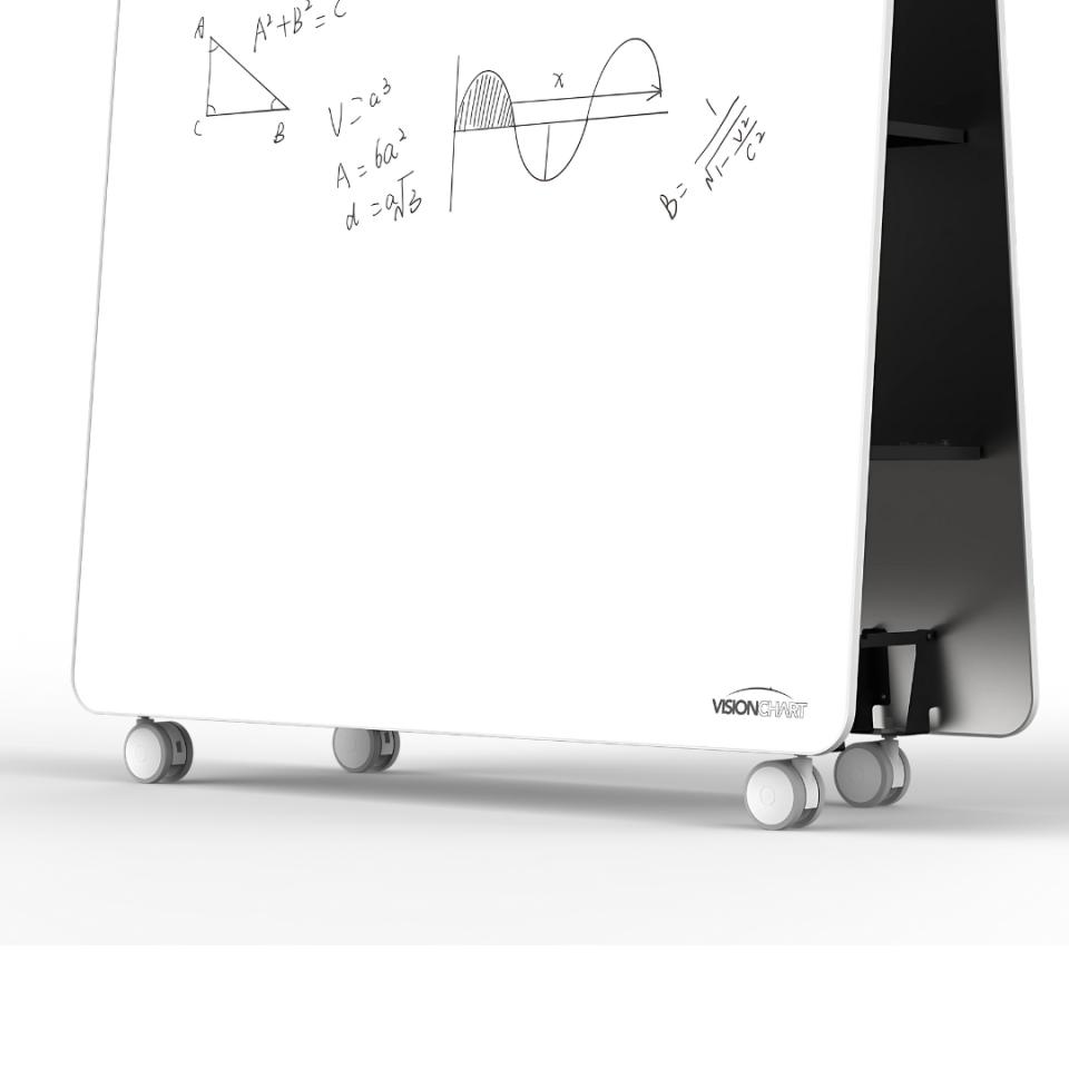 Visionchart Jart Double-Sided Mobile Magnetic Whiteboard 1800H x 900H x ...