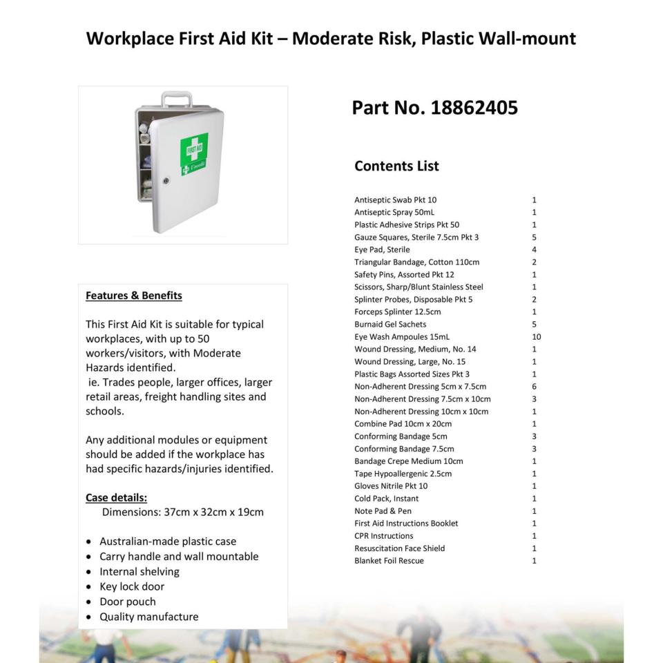 Uneedit Supplies First Aid Kit Type B Plastic Wall Mount | Winc