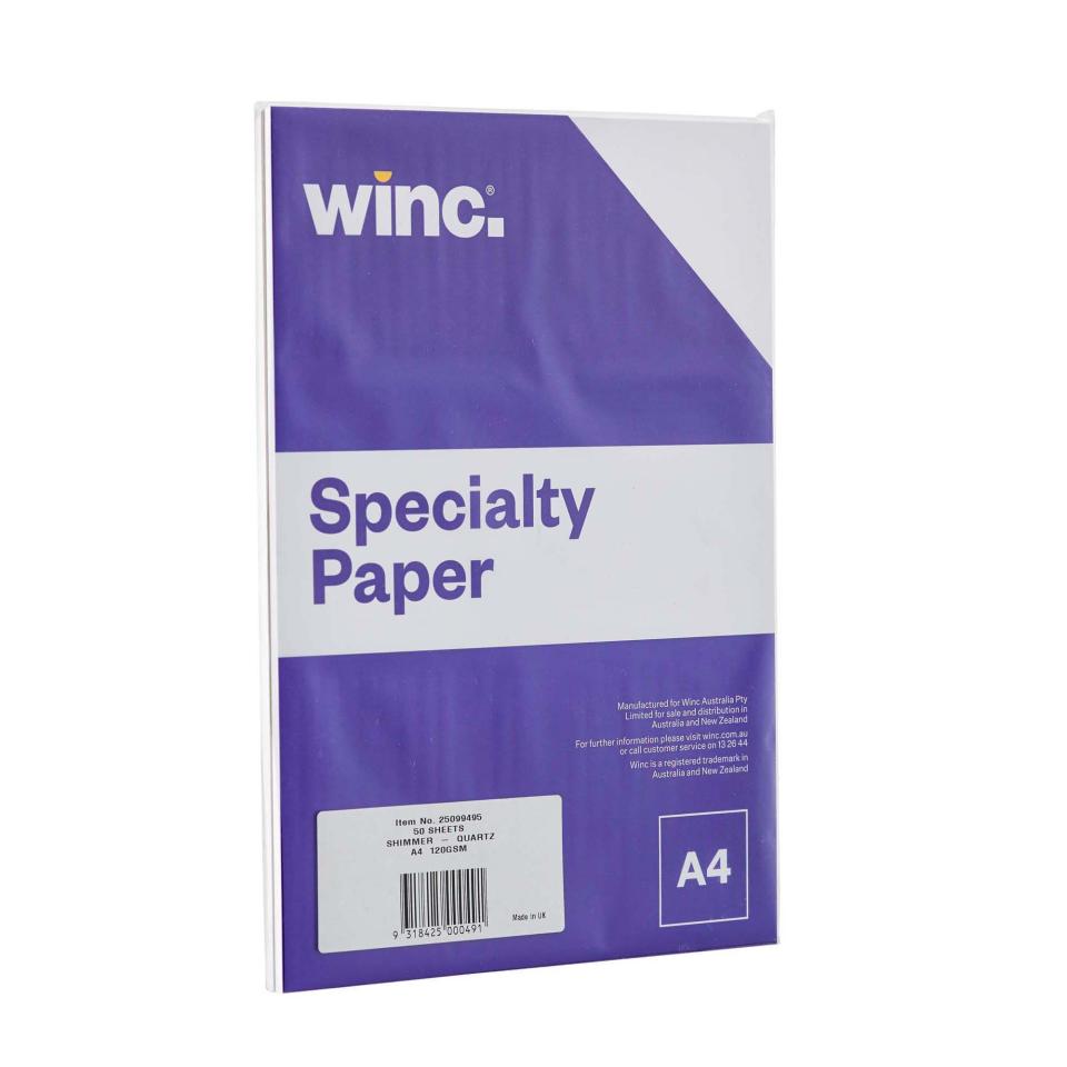 Winc Specialty Paper Shimmer A4 120gsm Quartz Pack 50 | Winc
