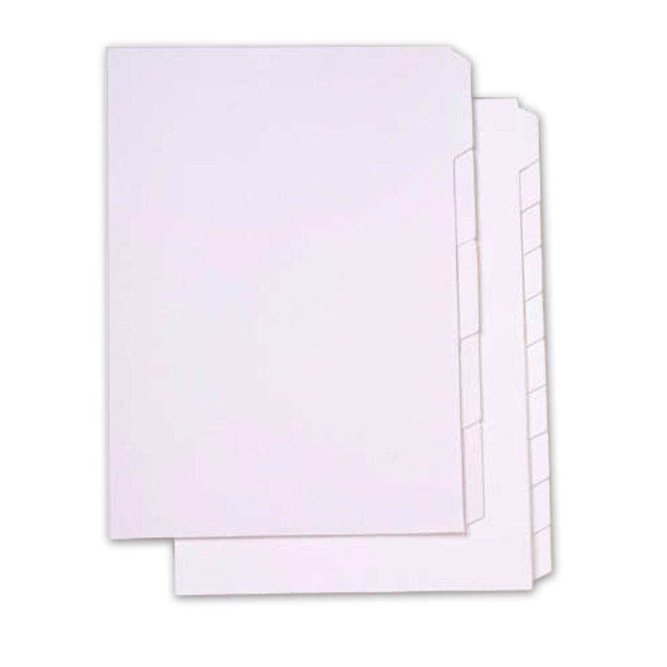 Dividers A4 Manilla 210gsm White 10 Tab - Bulk Pack 20 Sets | Winc