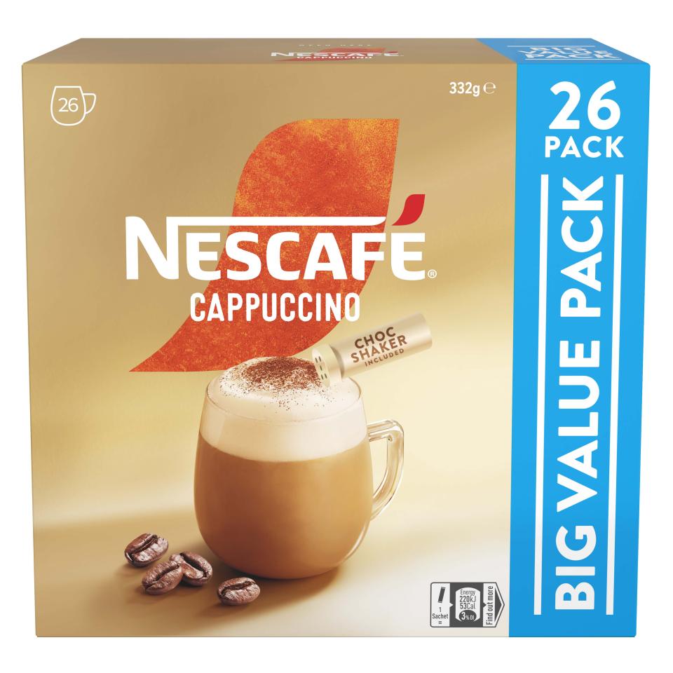Nescafe Cafe Menu Coffee Sachets 12.5g Cappuccino Box 26 | Winc
