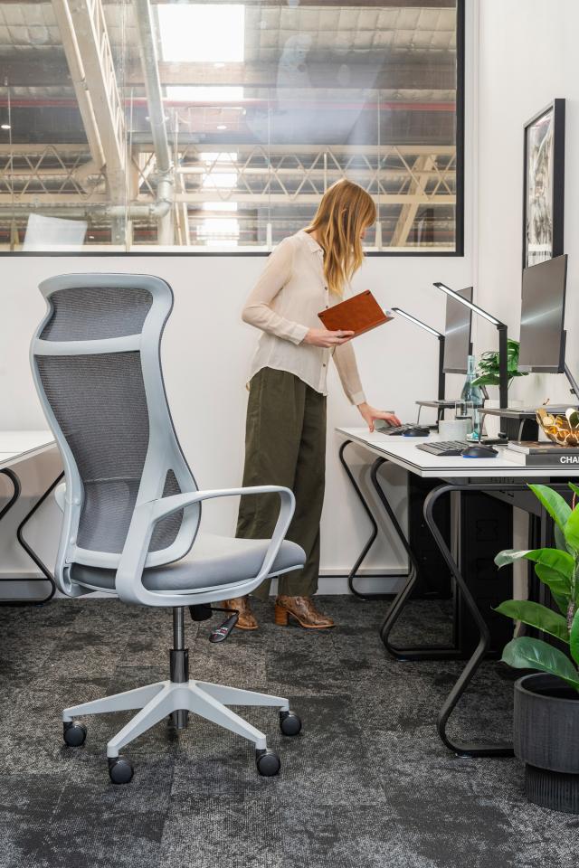 Winc Access Copenhagen High Back Chair With Arms Mesh Back 5 Star Nylon ...