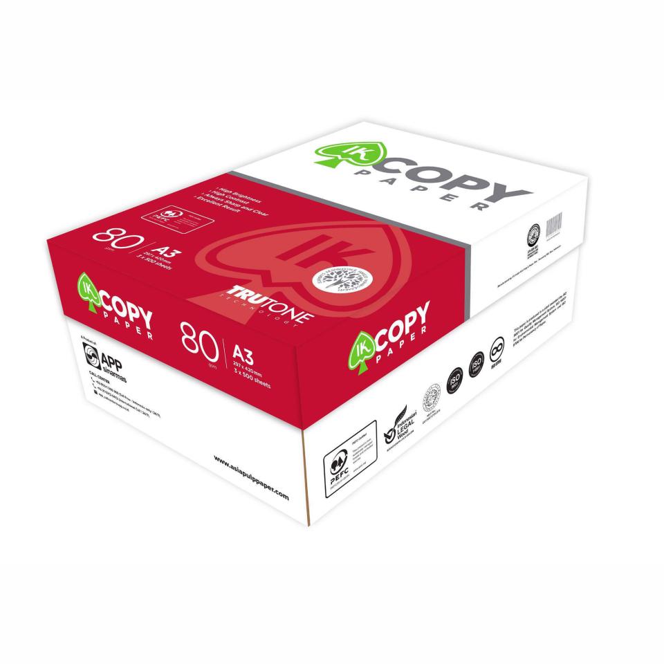 IK Copy Paper A3 80gsm White Carton 3 Reams | Winc