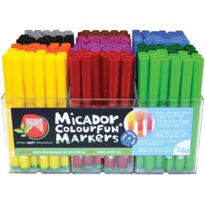 Micador Colourfun Coloured Markers Class Assorted Tub 180 | Winc