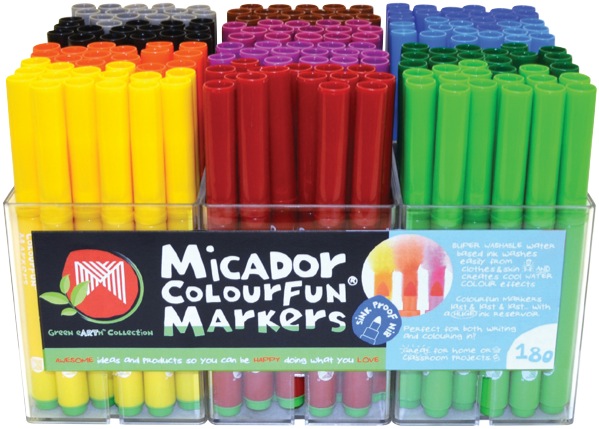 Micador Colourfun Coloured Markers Class Assorted Tub 180 | Winc