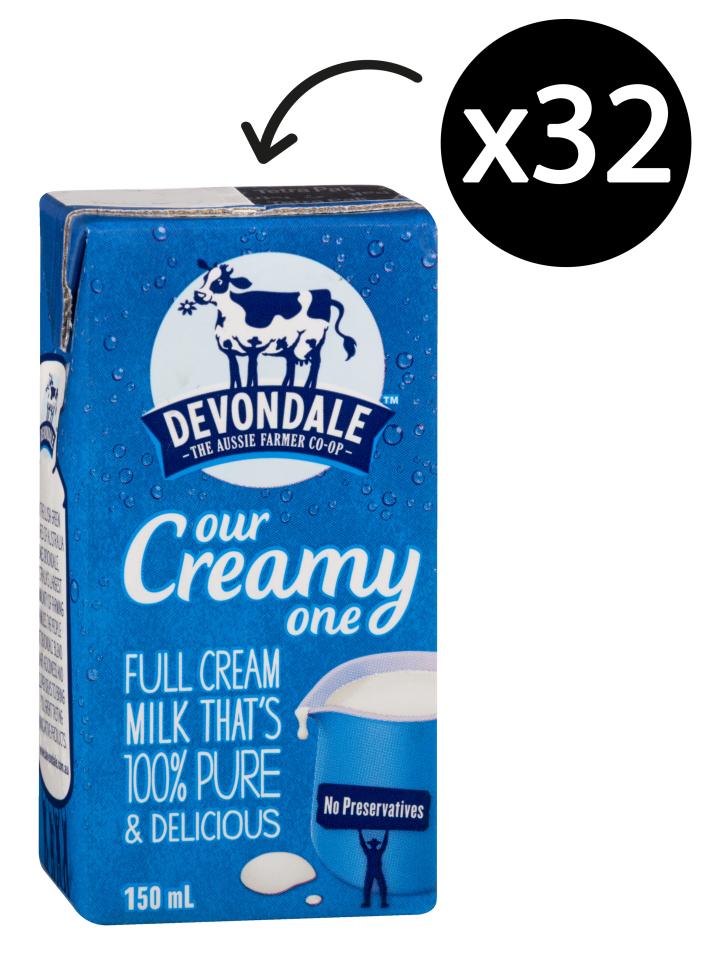 Devondale Long Life Full Cream Milk 150ml Carton 32 | Winc