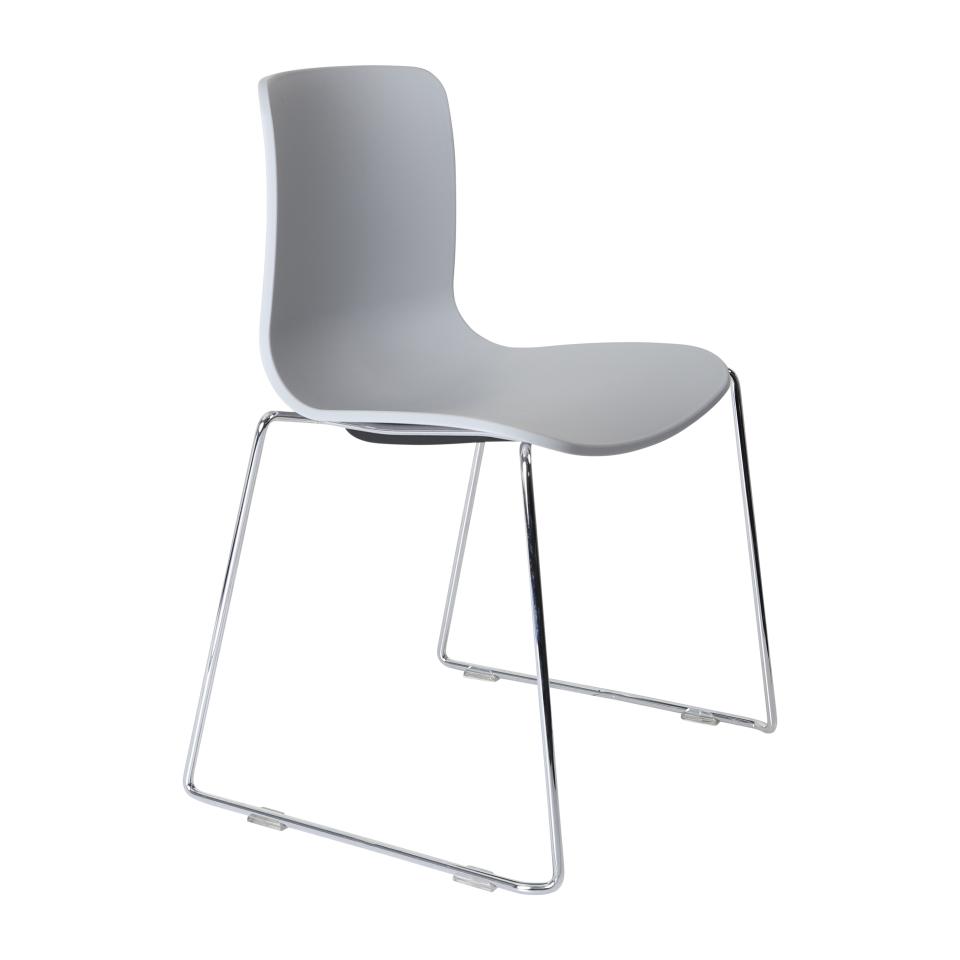 Dal Acti Visitor Chair with Chrome Frame Sled Base Light Grey | Winc