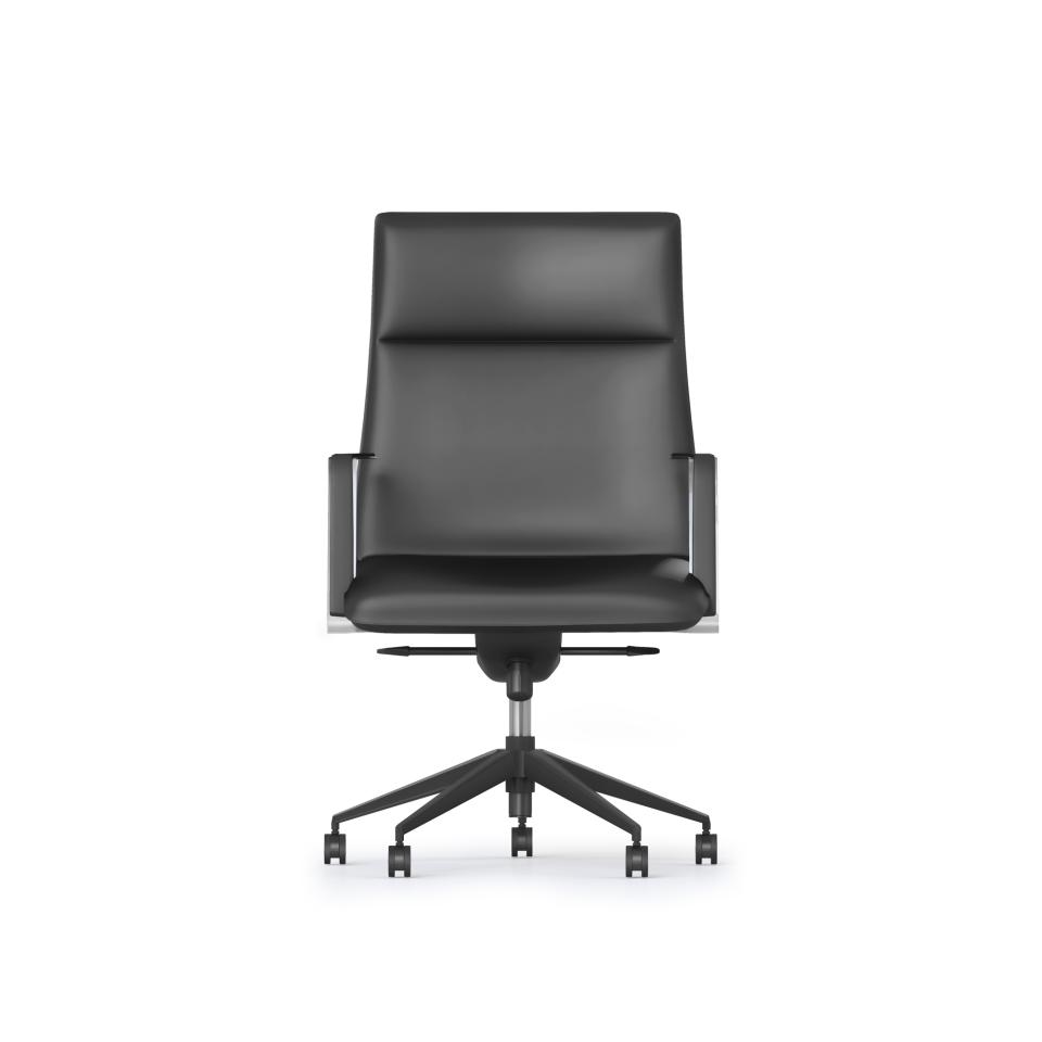 Rapid Line Mirage Medium Back Executive Chair- Genuine Black Leather | Winc