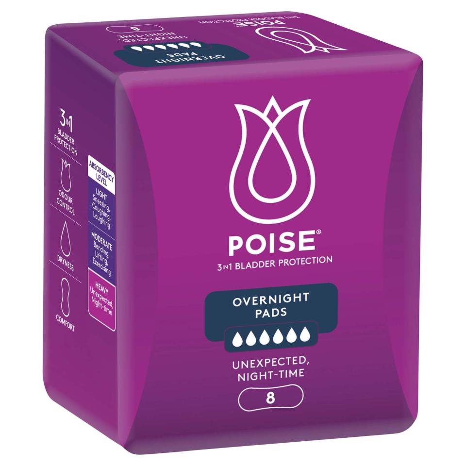 Poise Overnight Pads Pack 8 | Winc