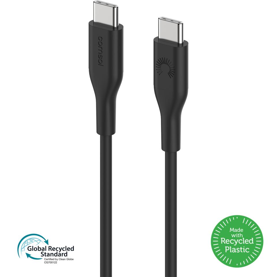 Comsol 1.2m Grs USB-C To USB-C Cable Black | Winc