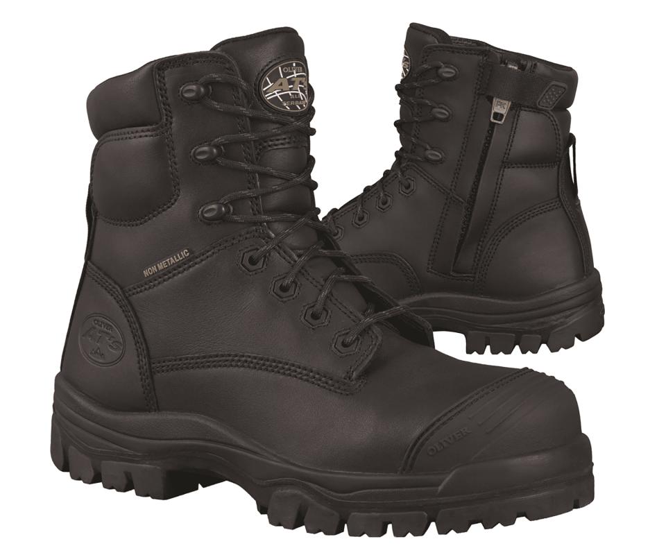 Oliver 45-645Z Zip Sided Lace Up Boot Black | Winc