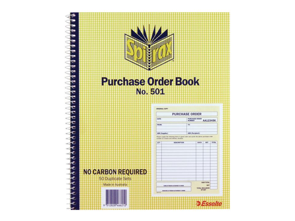 Spirax No.501 NCR 50 Sets Purchase Order Book 250X200mm | Winc