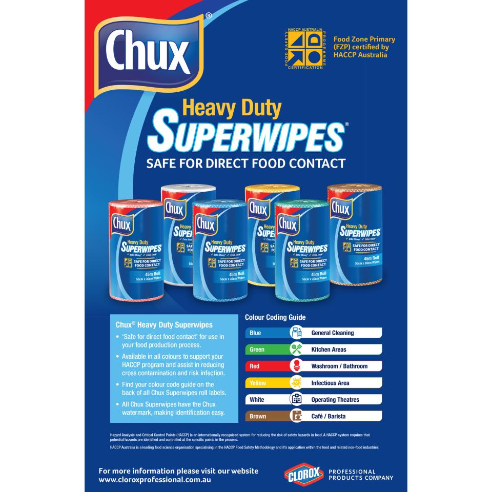 Chux 9305R Heavy Duty Superwipes Roll Red 45m | Winc