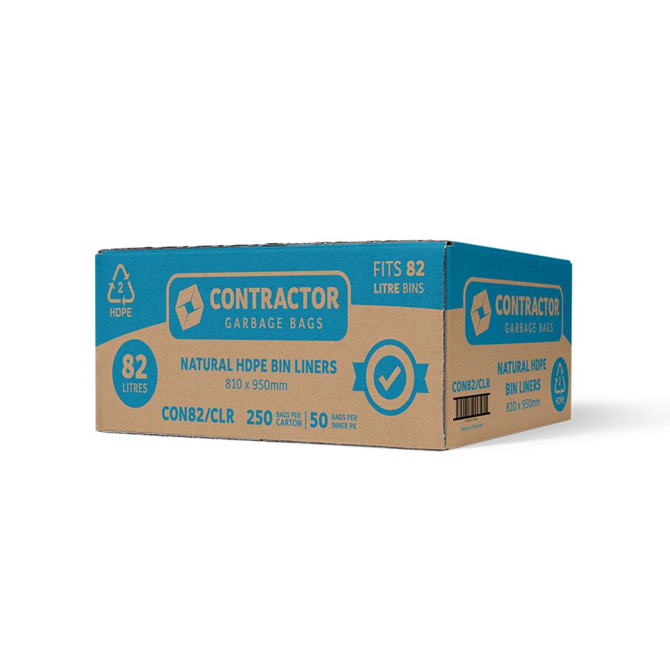Austar Bin Liners Contractor Heavy Duty 82 Litre Natural Opaque Packet ...