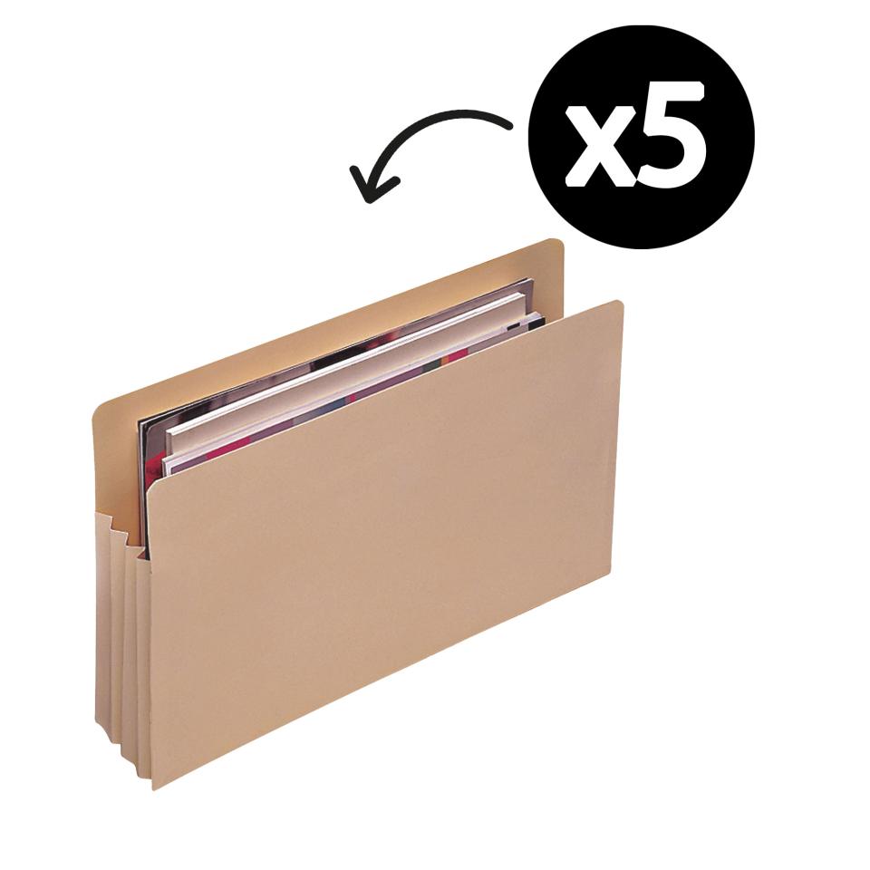 Marbig 90mm File Jacket 3 Sided Buff Pack 5 | Winc